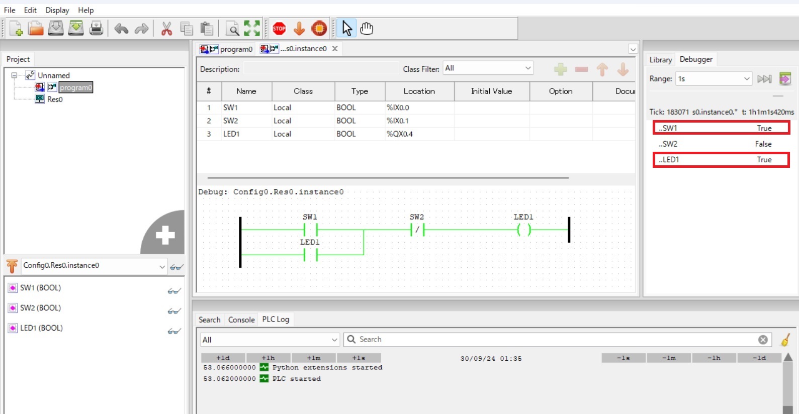 OpenPLC Editorのライブリモートデバッグ機能(Live debug remote PLC)を使用する実験 | 電子工作と制御ソフト