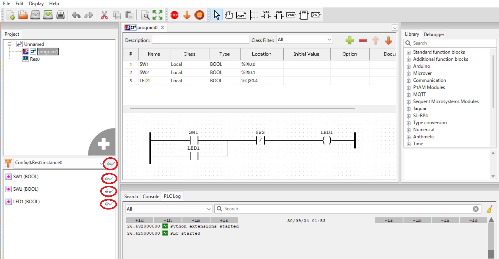 OpenPLC Editorのライブリモートデバッグ機能(Live debug remote PLC)を使用する実験 | 電子工作と制御ソフト