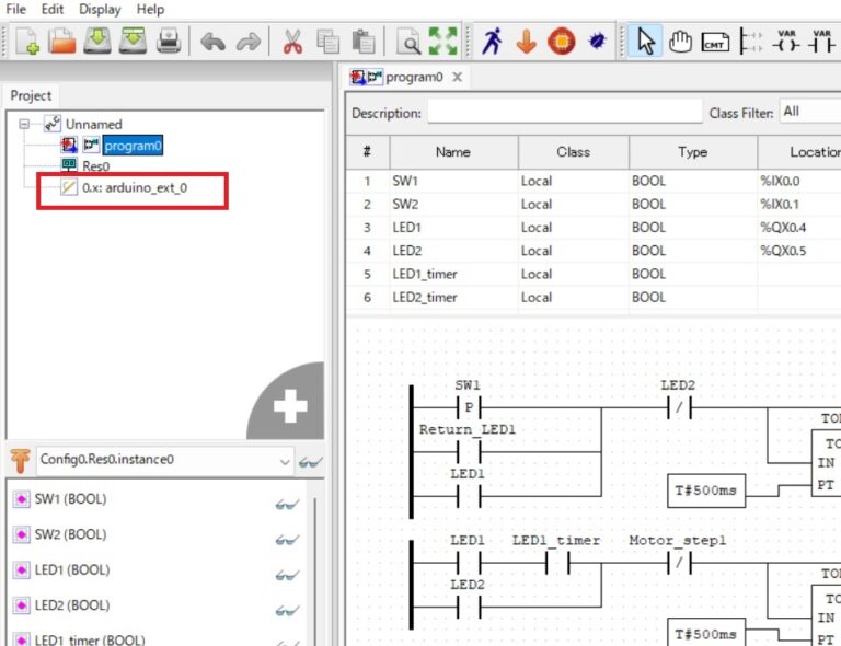 OpenPLCでラダー図とArduinoスケッチを共存させて、ラダー図からステッピングモータを動作させる実験(Raspberry Pi Pico W使用) | 電子工作と制御ソフト